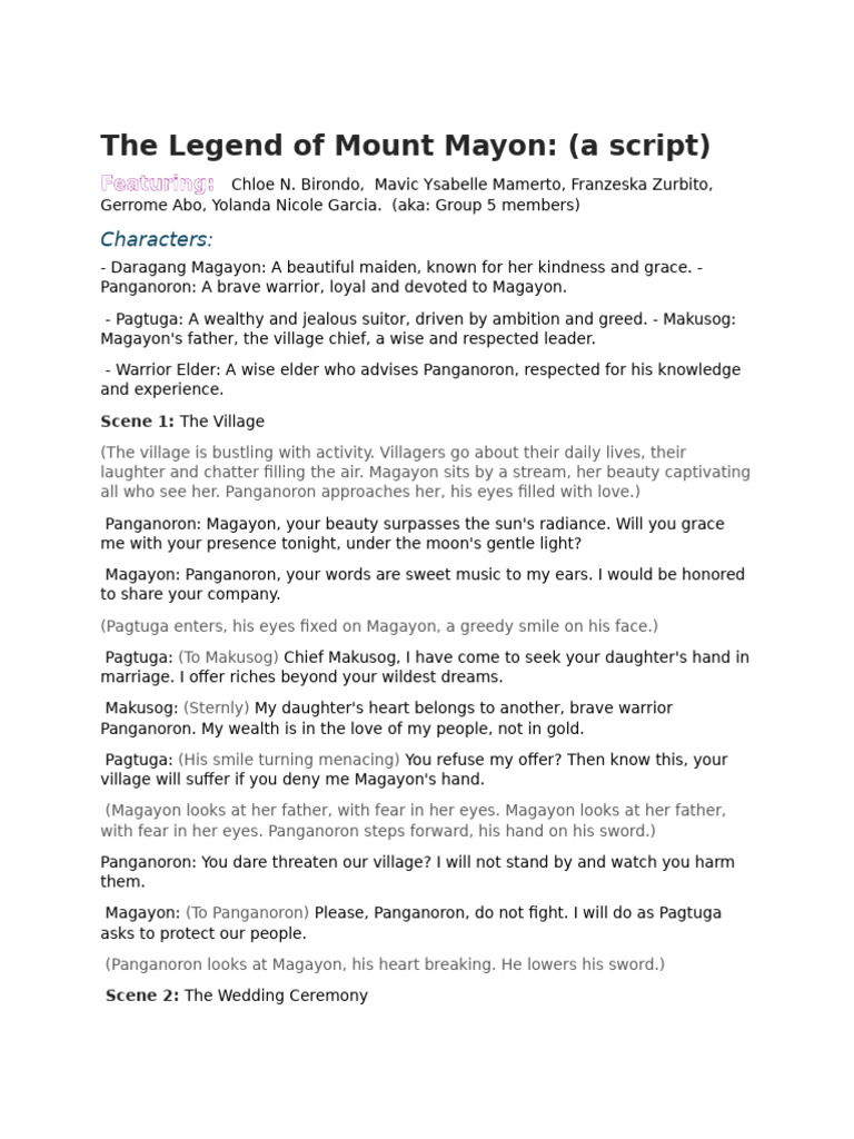 The Legend of Mount Mayon | PDF