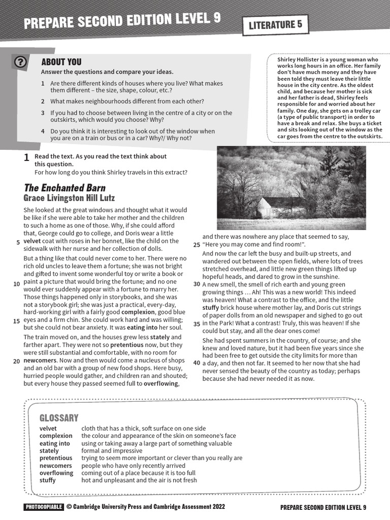 PREPARE L9 Literature Worksheet 05 | PDF