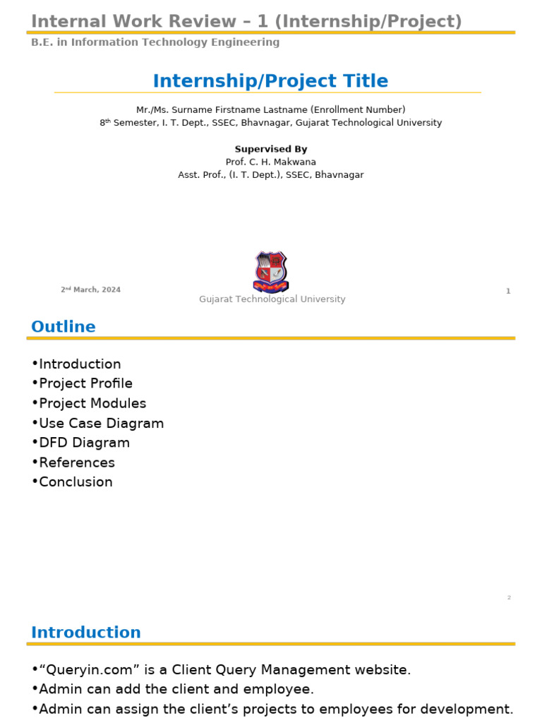Sample_PPT_Internship_Project new 2025 | PDF | Microsoft Sql Server ...