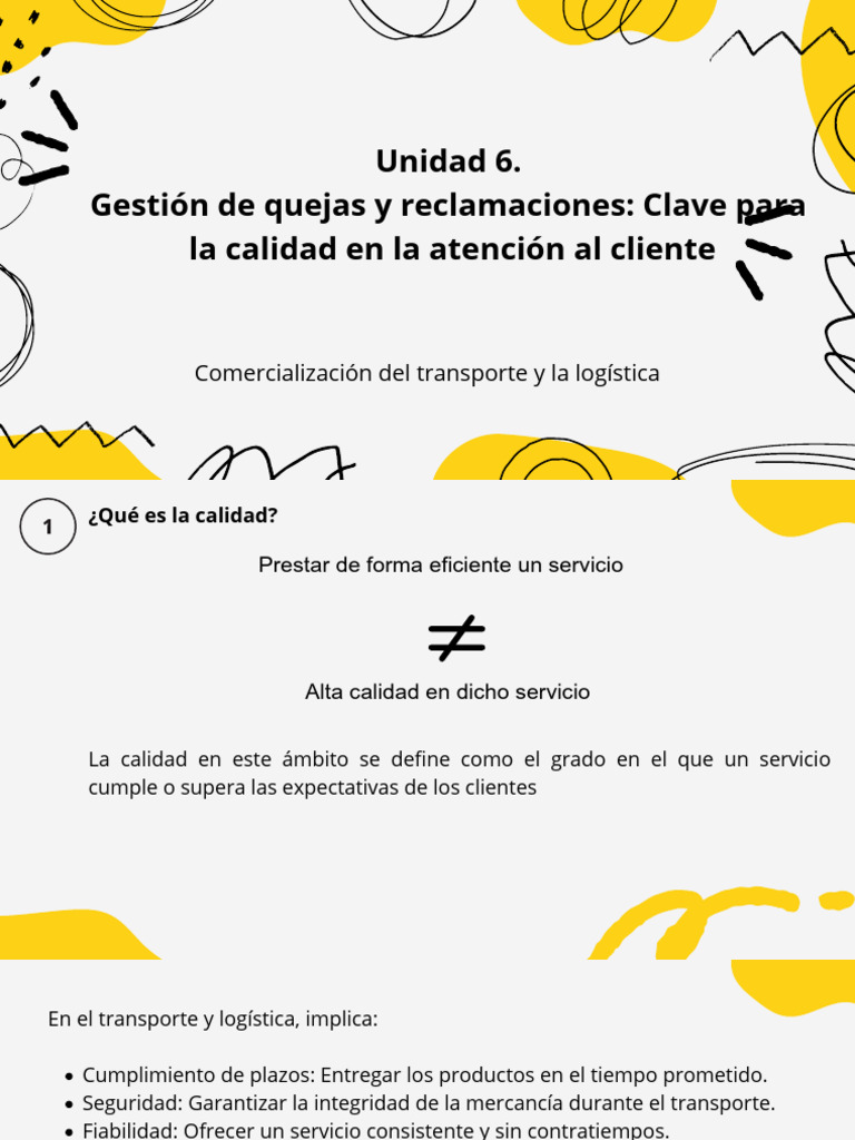 Gestión de Quejas en Transporte y Logística | PDF | Calidad (comercial ...