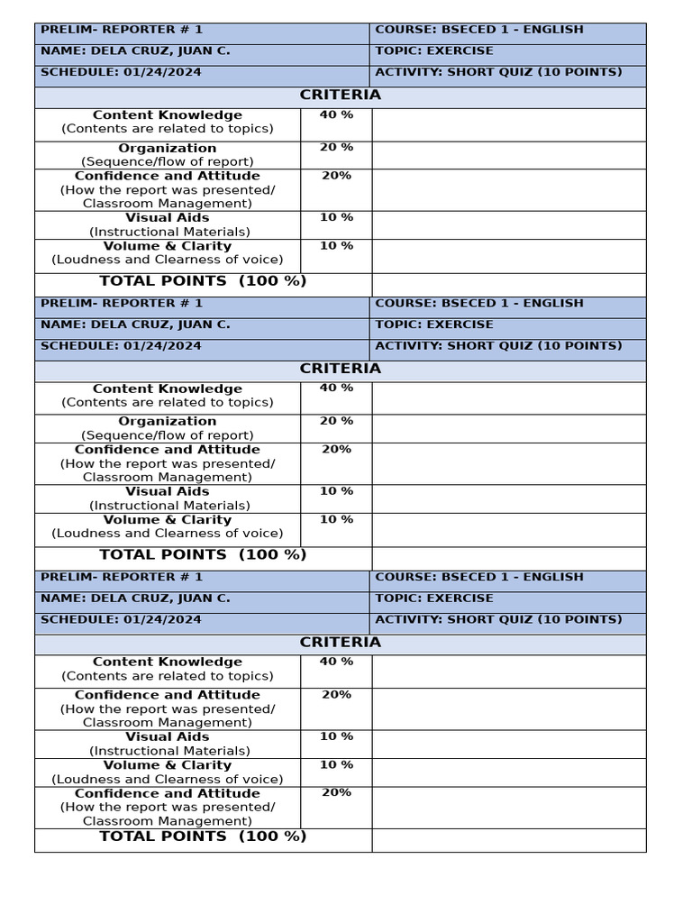 Criteria for Reporting | PDF