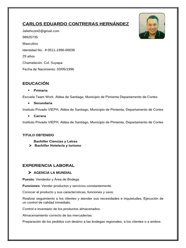 Carlos Currículum | PDF