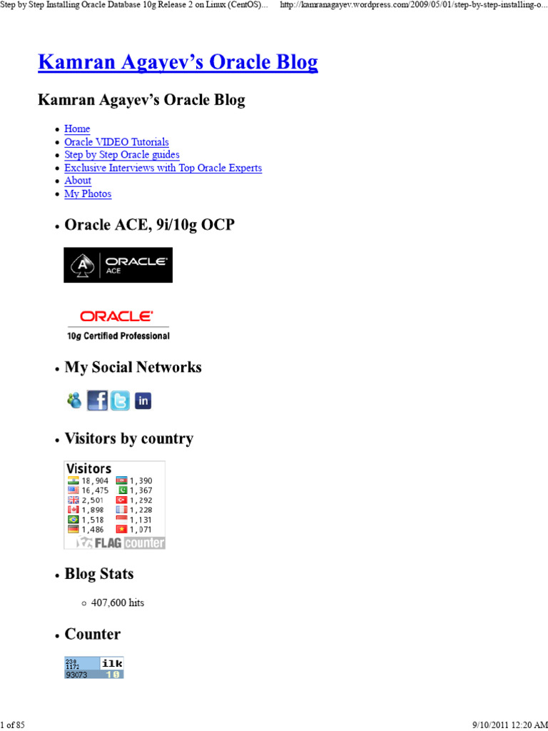 Home Oracle VIDEO Tutorials Step by Step Oracle Guides Exclusive Interviews With Top Oracle ...