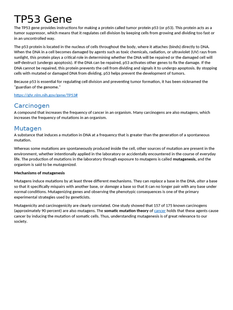 TP53 | PDF | P53 | Mutation