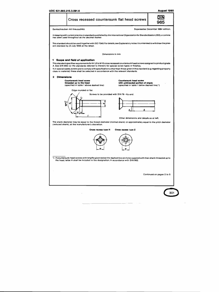 DIN 965 | PDF | Screw | Metalworking