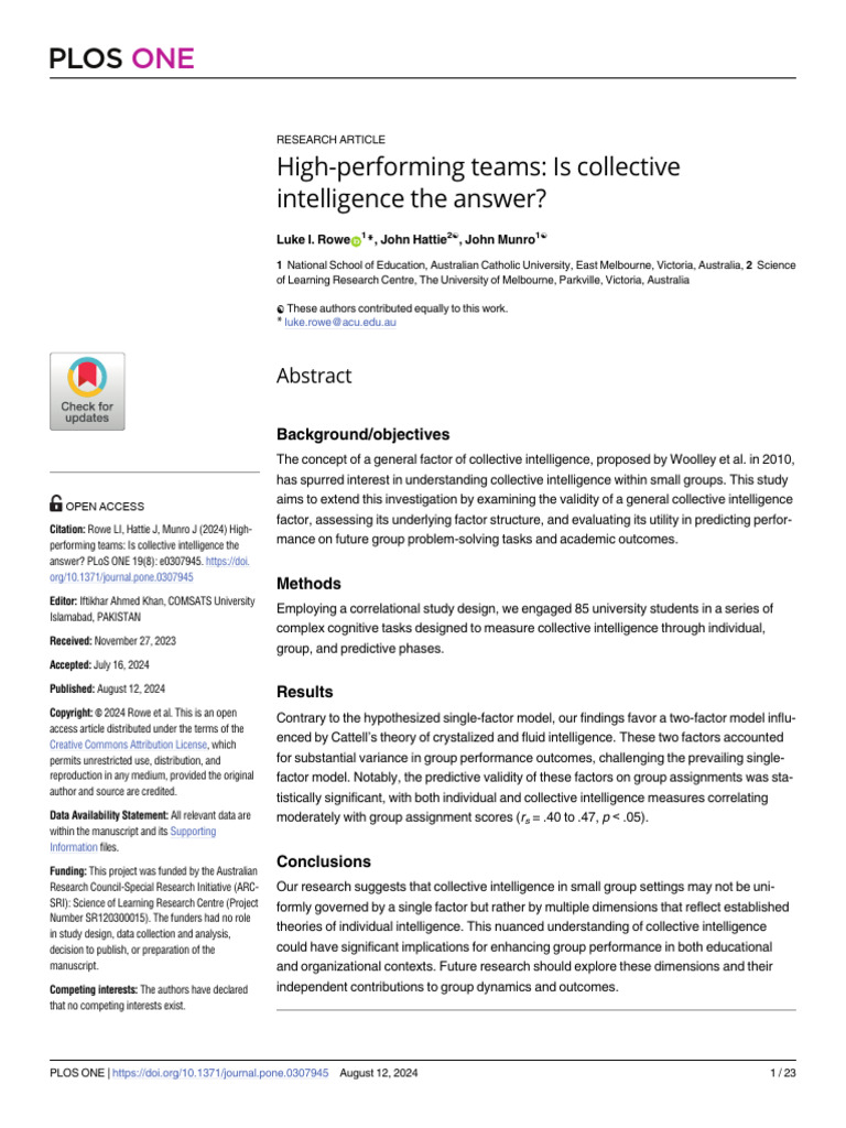 collectiveintelligence | PDF | Collective Intelligence | Intelligence