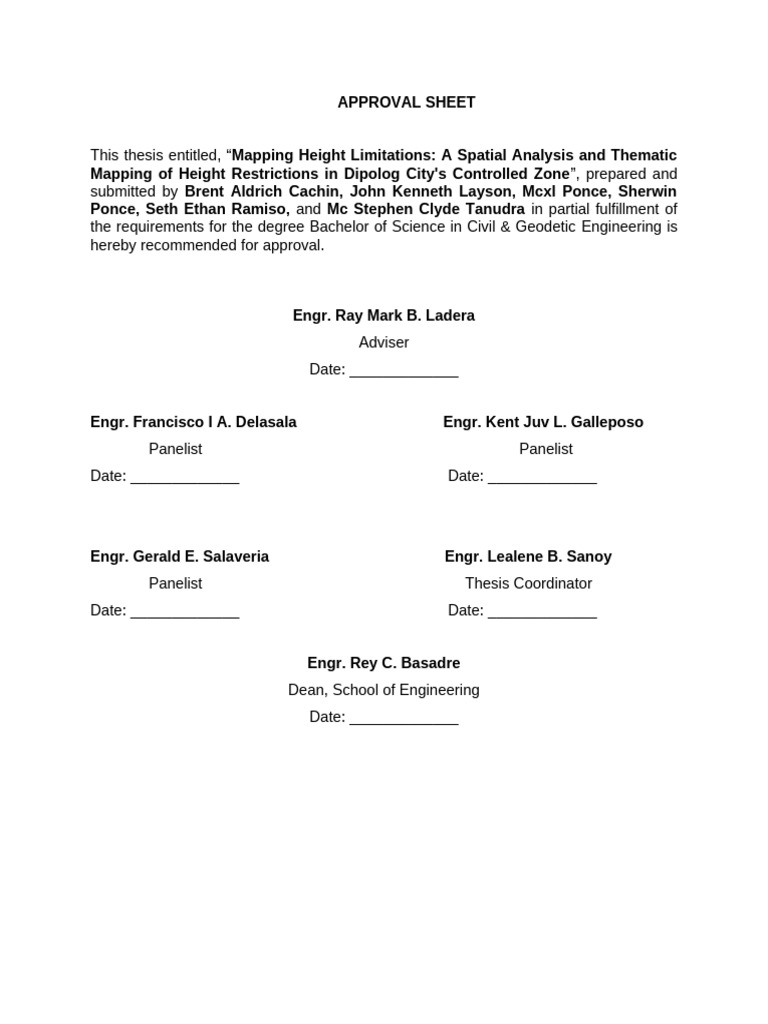 Approval Sheet Template | PDF