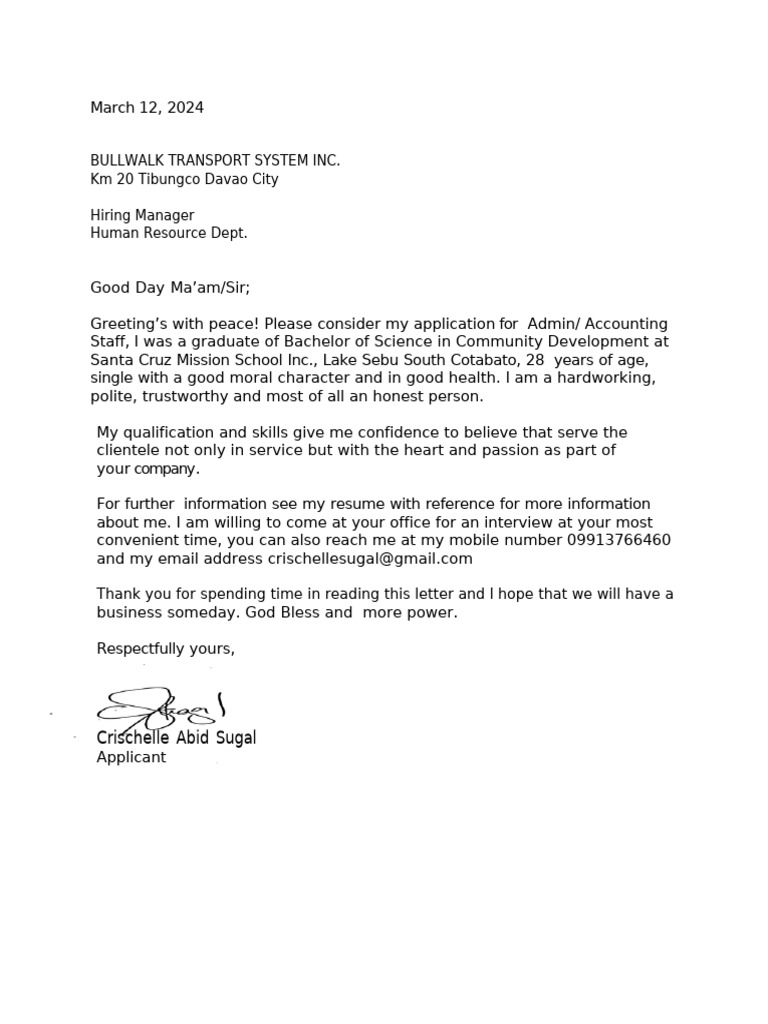 Application at Bullwalk Transport System. | PDF