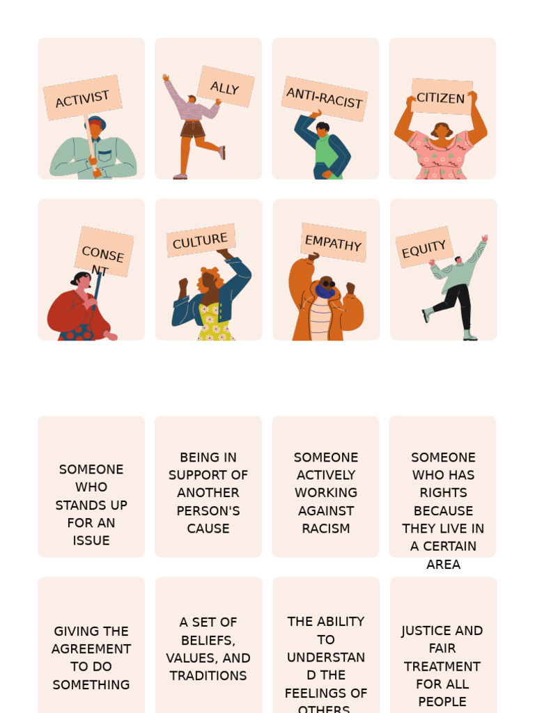 Social Justice Vocabulary Word Flashcards - 20250225 - 185453 - 0000 | PDF