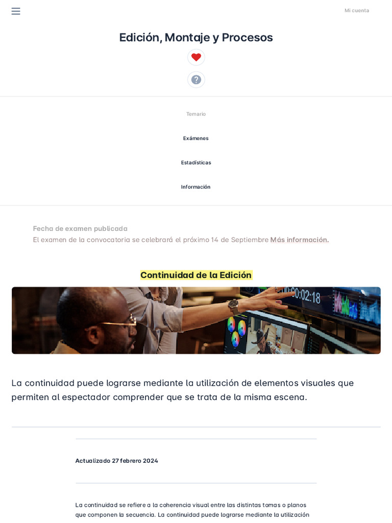 6.4 Continuidad de La Edición | PDF | Experiencia | Imagen