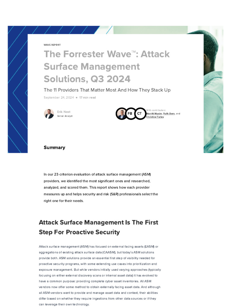 Q3 2024 Forrester Wave Attack Surface MGT | PDF | Computer Security ...