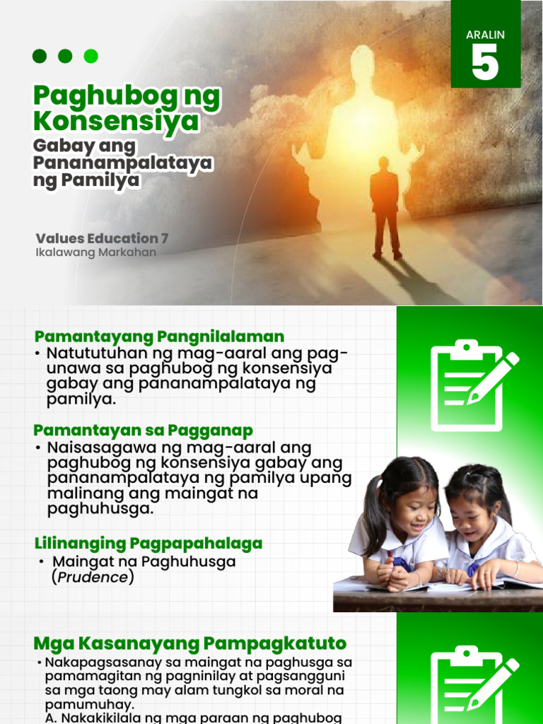 VAL ED 7 - Q2 - 5 - Paghubog NG Konsensiya Gabay Ang Pananampalataya NG Pamilya | PDF