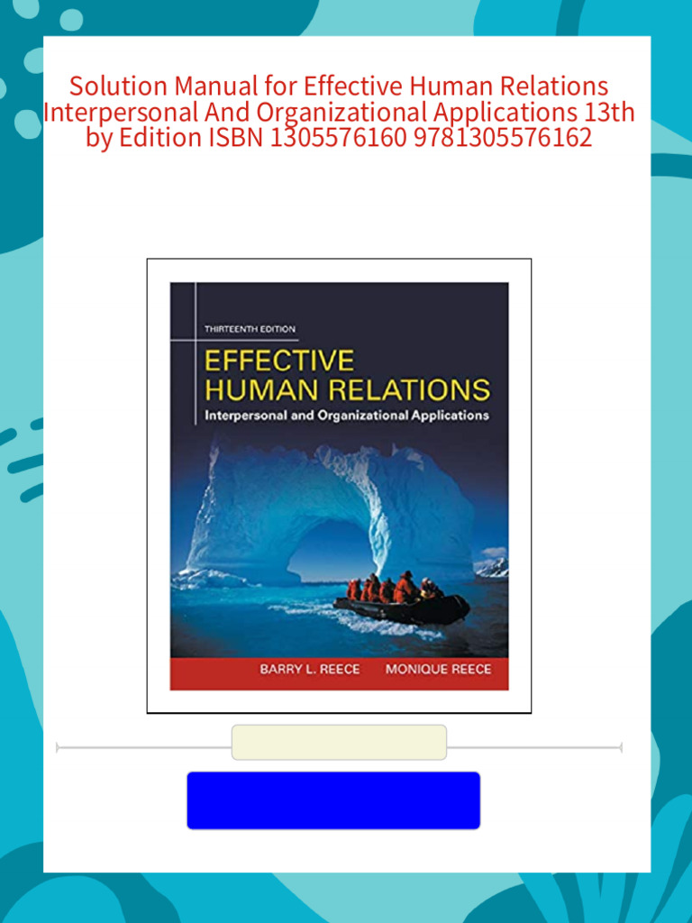 Solution Manual For Effective Human Relations Interpersonal and ...