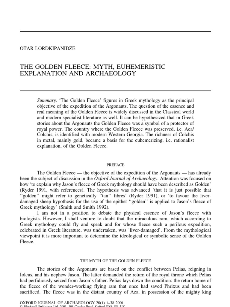 The Golden Fleece: Symbolism in Myth | PDF | Jason | Greek Mythology