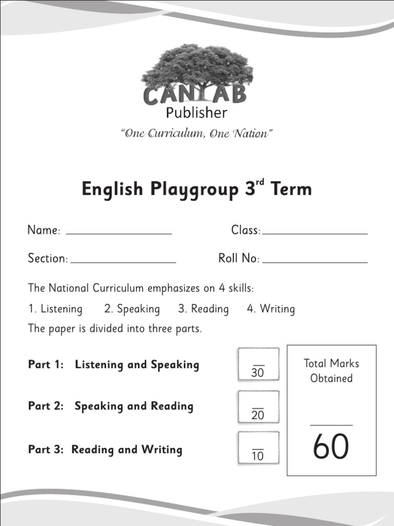 English Skills Assessment for Playgroup 3 | PDF | Psycholinguistics ...