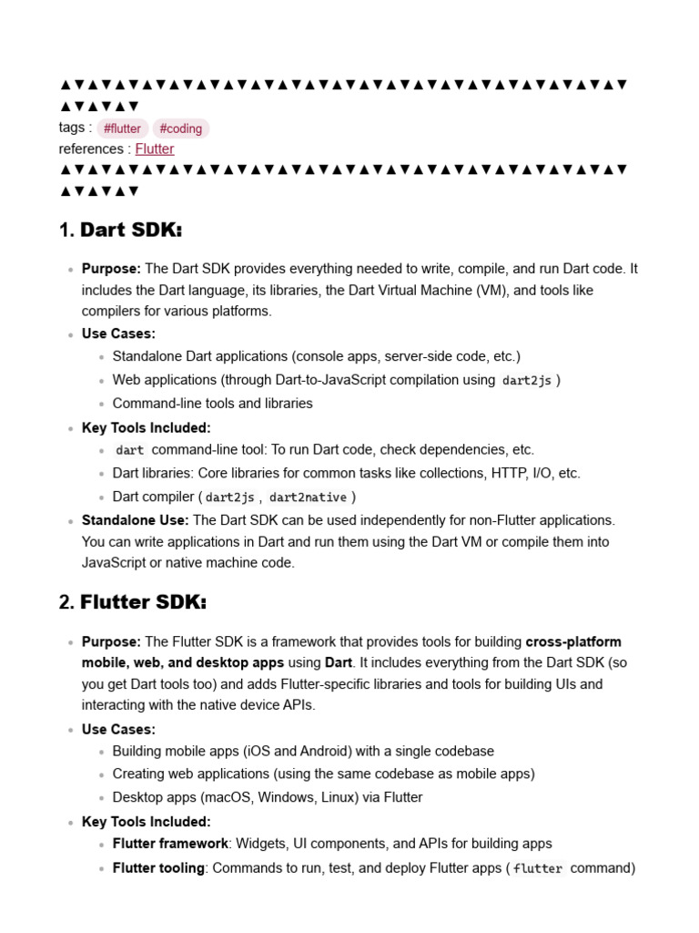Flutter & Dart SDK | PDF | Cross Platform Software | Mobile App