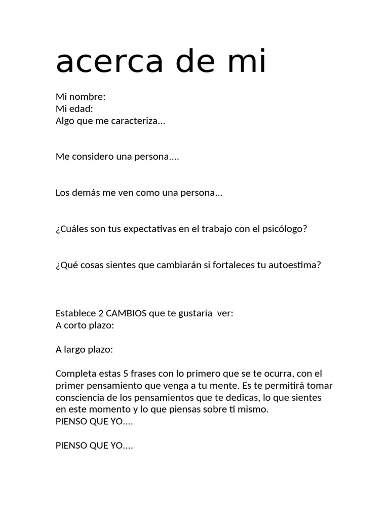 Acerca de Mi | PDF