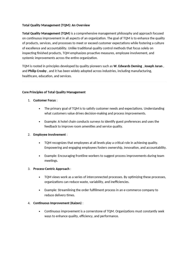 9.TQM | PDF | Quality Management | Performance Indicator