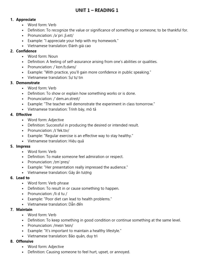 UNIT-1-reading-1 | PDF | Adjective | Word