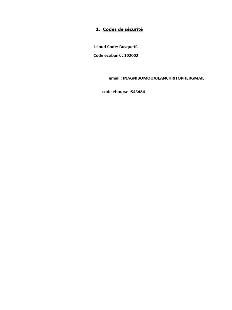 Codes de Sécurité | PDF