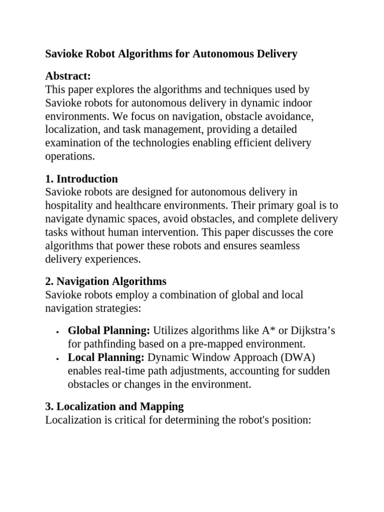 Savioke Robot Delivery Algorithms | PDF | Robot | Robotics