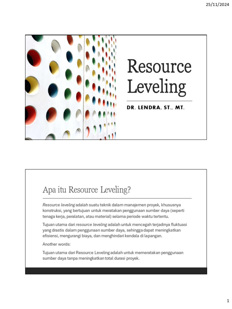 Resource Leveling | PDF