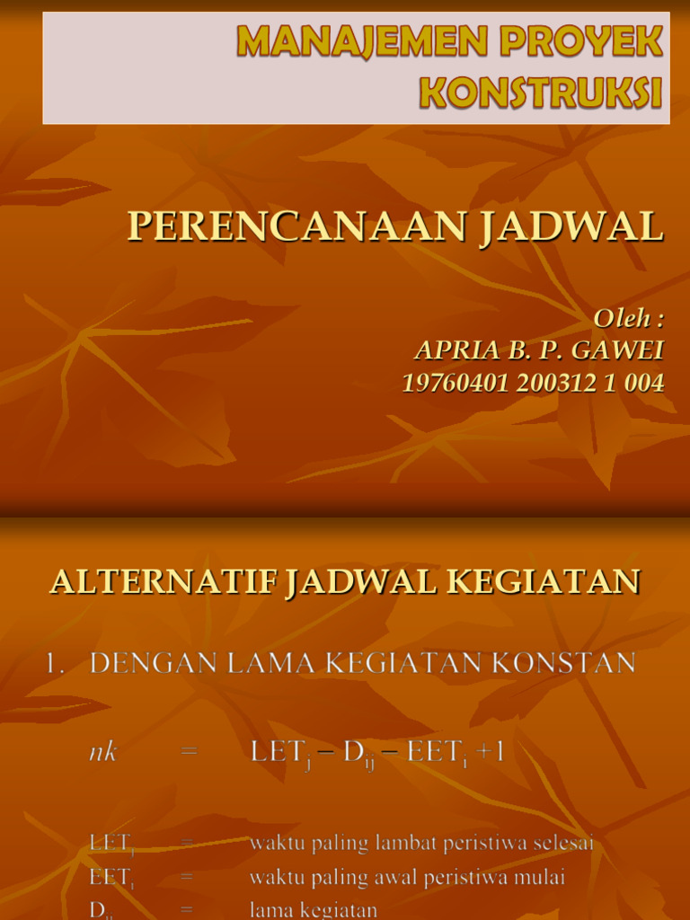 Optimasi Jadwal Proyek Konstruksi | PDF