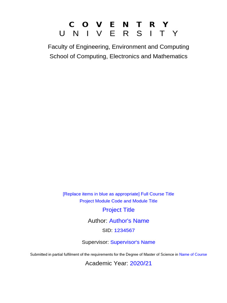 7151CEM Project Report Template (1) Compiled | PDF | Human–Computer ...