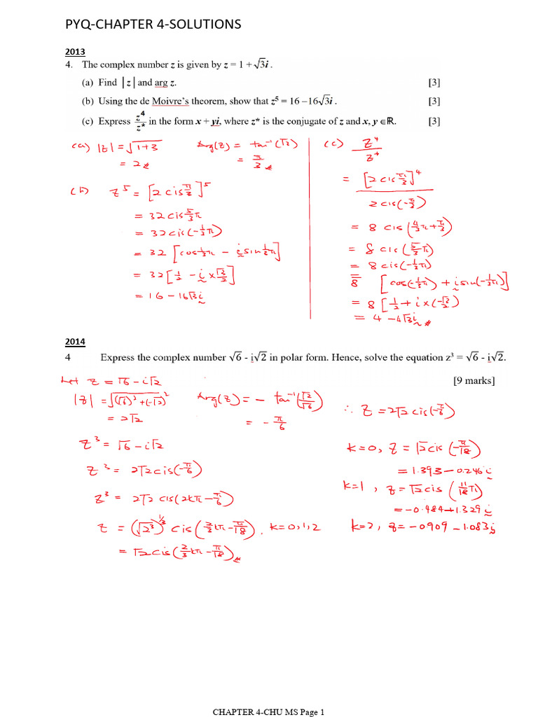 Pyq-Chapter 4-Solutions | PDF