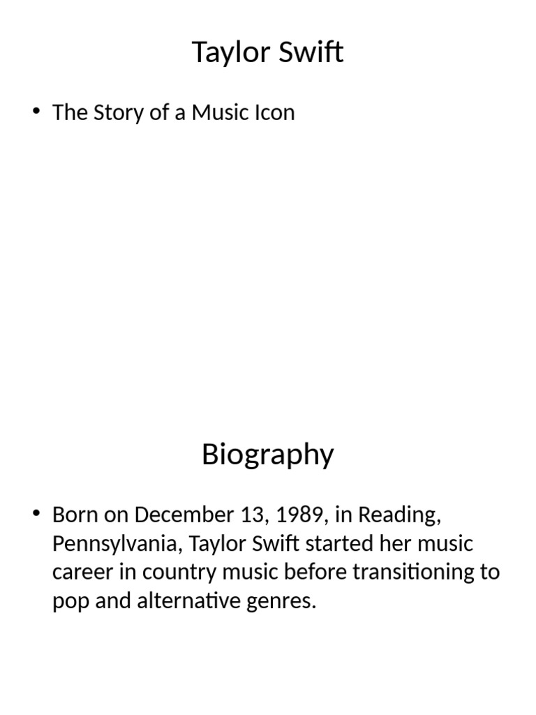 Taylor Swift Presentation | PDF