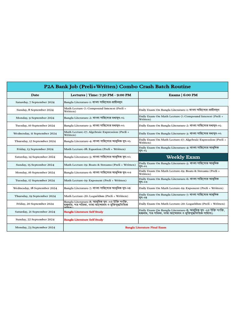P2A Bank Job (Preli+Written) Combo Crash Batch Routine - Google Sheets ...