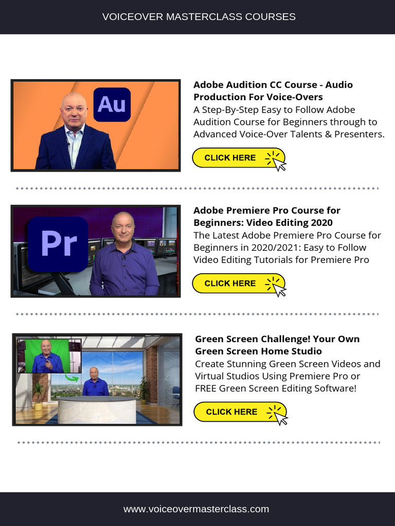 Voiceover Masterclass Courses | PDF | Voice Over | Vocal Pedagogy