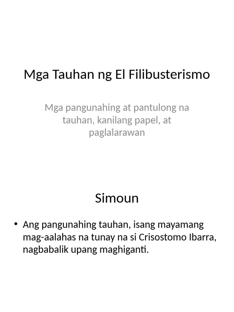 El_Filibusterismo_Characters_Presentation | PDF