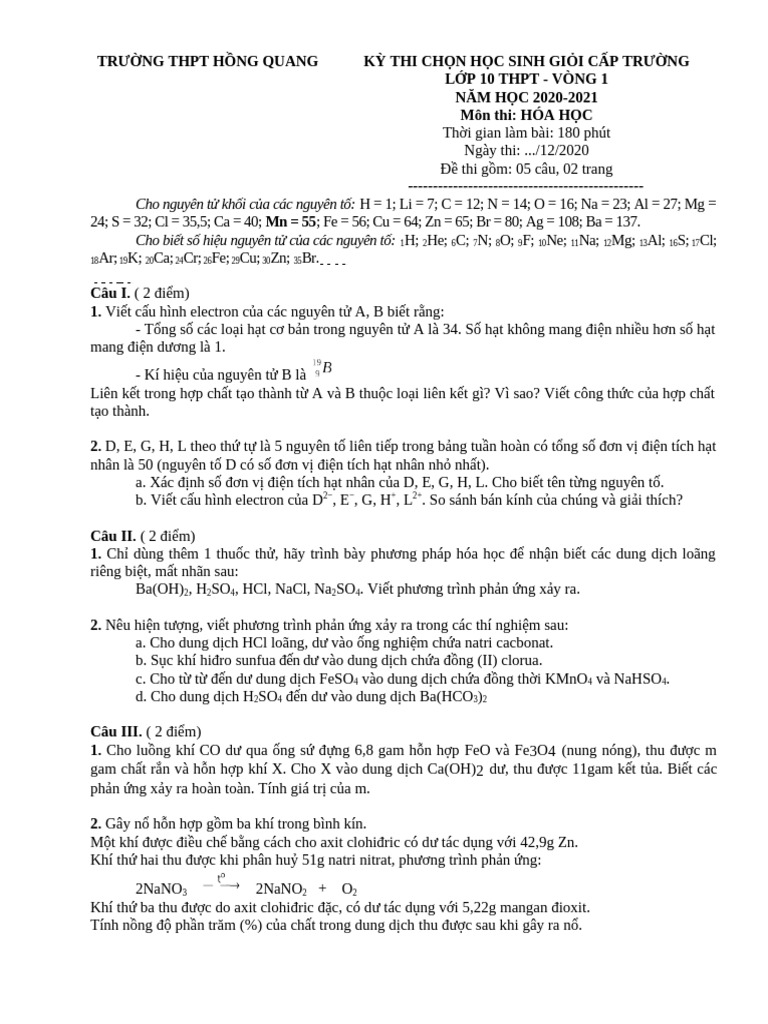 hsg 10- HQ - vong 1 | PDF