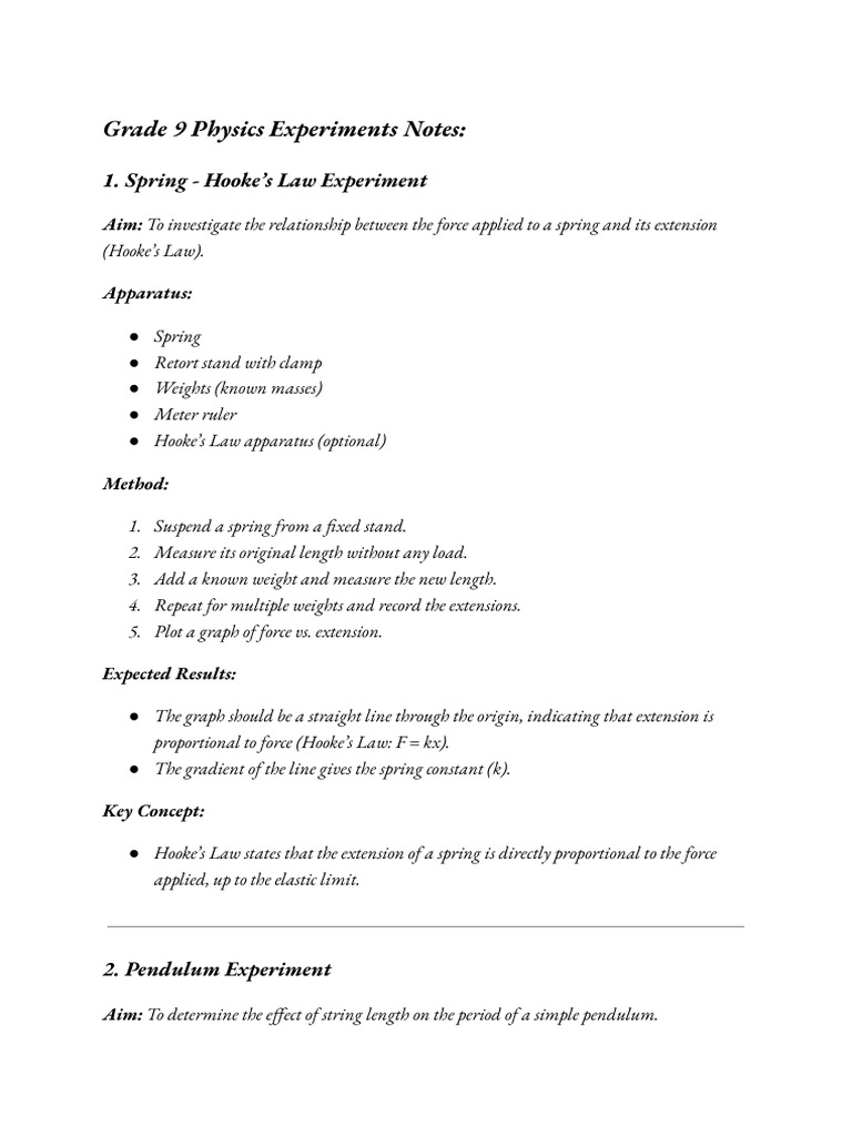 Grade 9 Physics Lab Experiments Guide | PDF | Volume | Thermometer