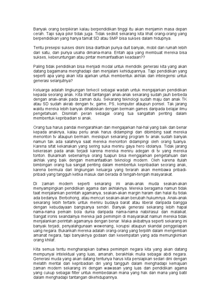 Essay Pendidikan | PDF