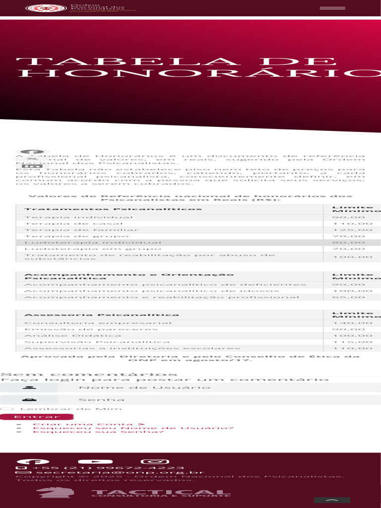 TABELA DE HONORÁRIOS | PDF