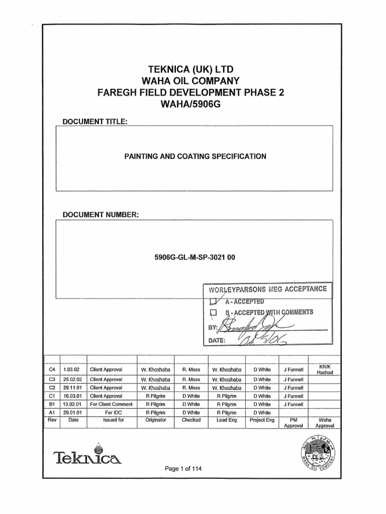 5906G-GL-M-SP-3021 00 RC4 Painting and Coating Spec | PDF