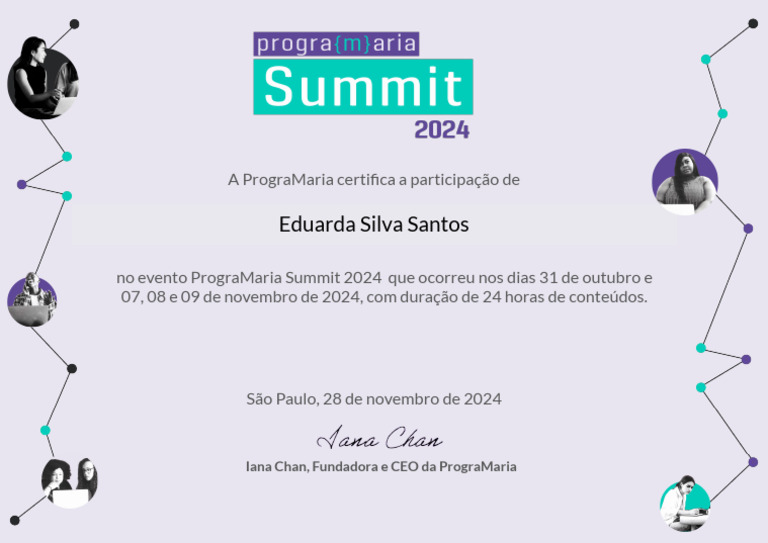 Eduarda Silva Santos - Certificado PrograMaria Summit 2024 | PDF