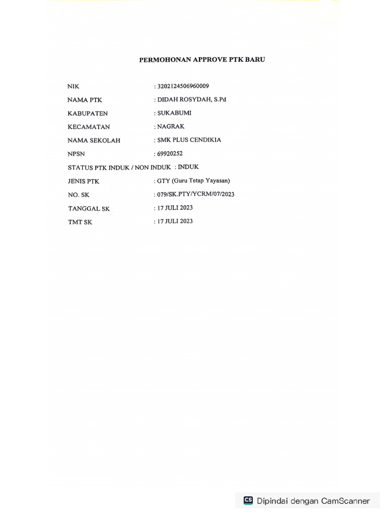 Pengajuan PTK | PDF
