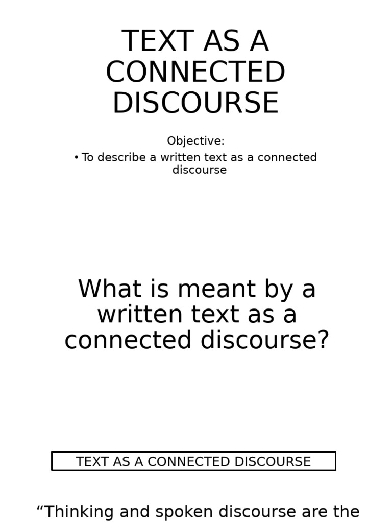 RW_Lesson-1_Text-As-Connected-Discourse | PDF