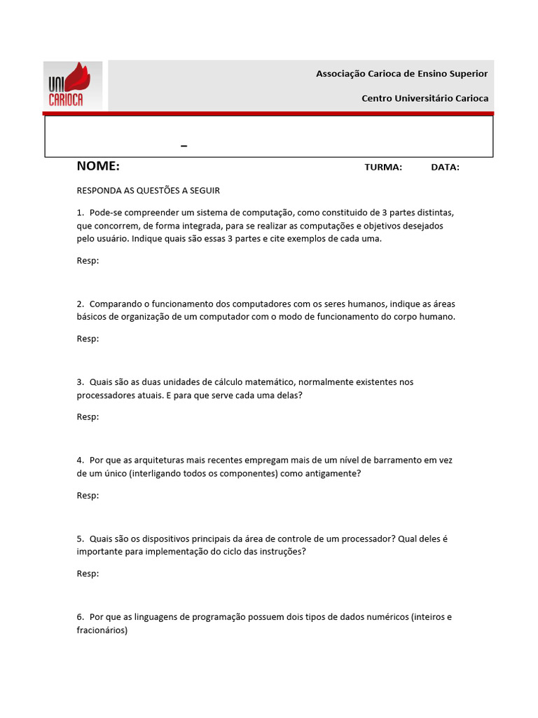 TOP AV ARQ Questionário 1 Aspectos Básicos SC Videos 1 2 3 4 Parte 1 2020 1 | PDF | Unidade ...