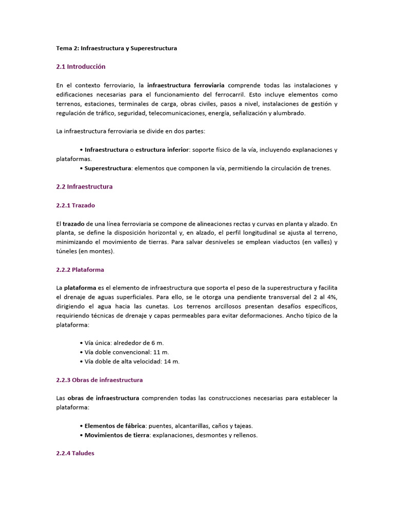 Infraestructura y Superestructura Ferroviaria | PDF | Puente | Transporte ferroviario