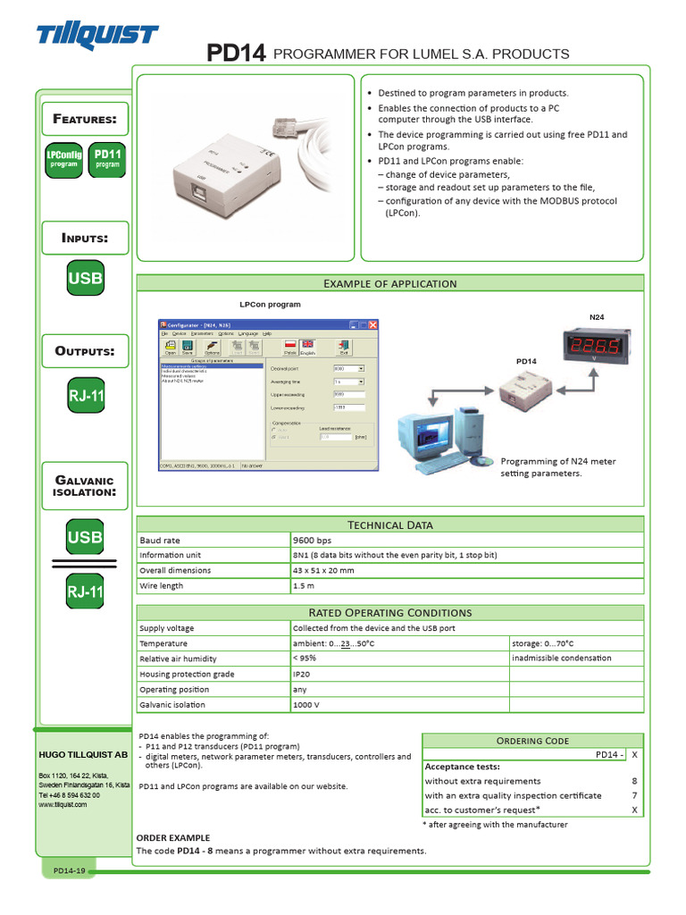 PD14 Programmer for Lumel Devices | PDF | Computing | Computer Data