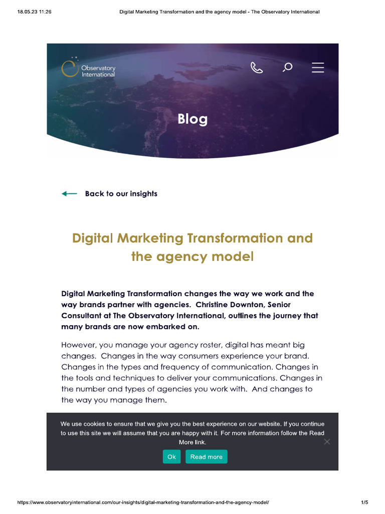 Transformation in Agency Model | PDF
