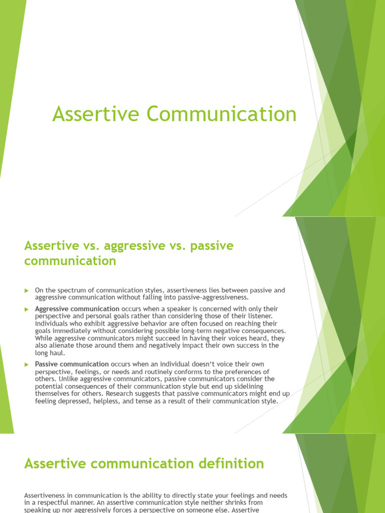Assertive Communication | PDF | Nonverbal Communication | Communication