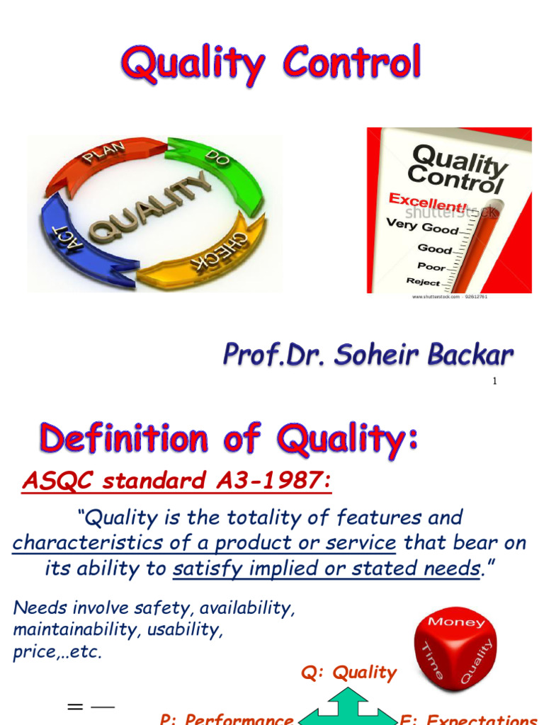 1. Introduction to Quality Control | PDF | Engineering Tolerance ...