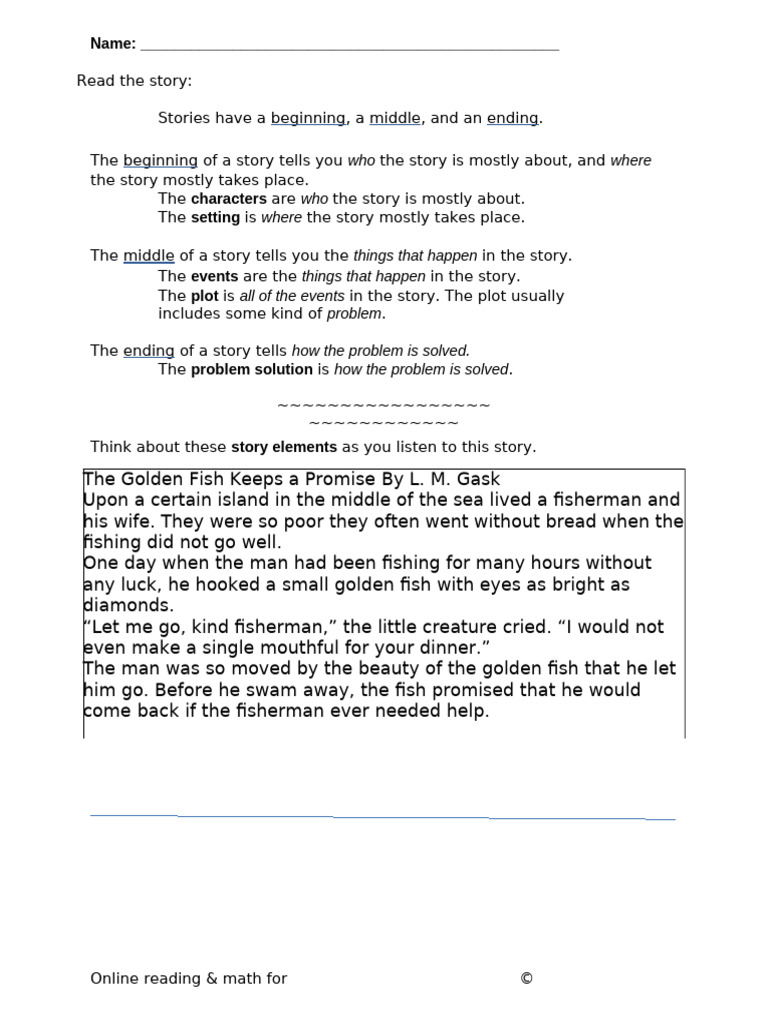 Story Elements for Grade 3 Readers | PDF