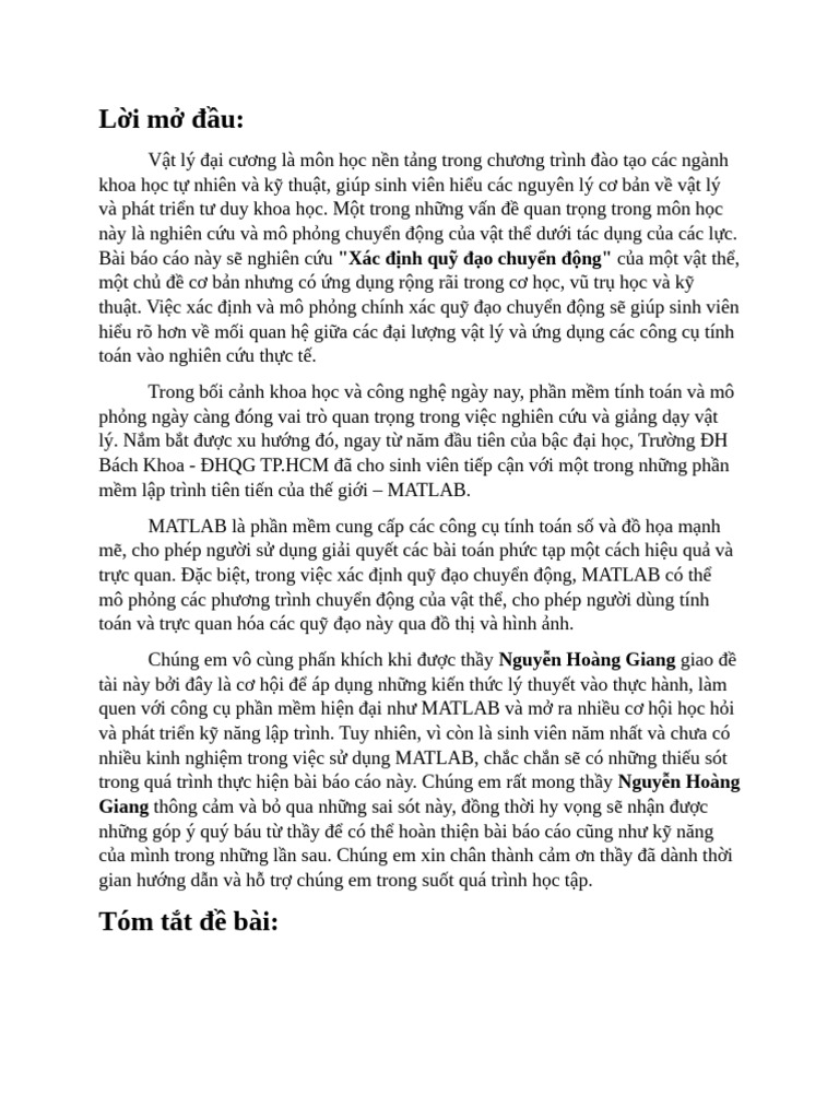 bài tập lớn vl1 | PDF