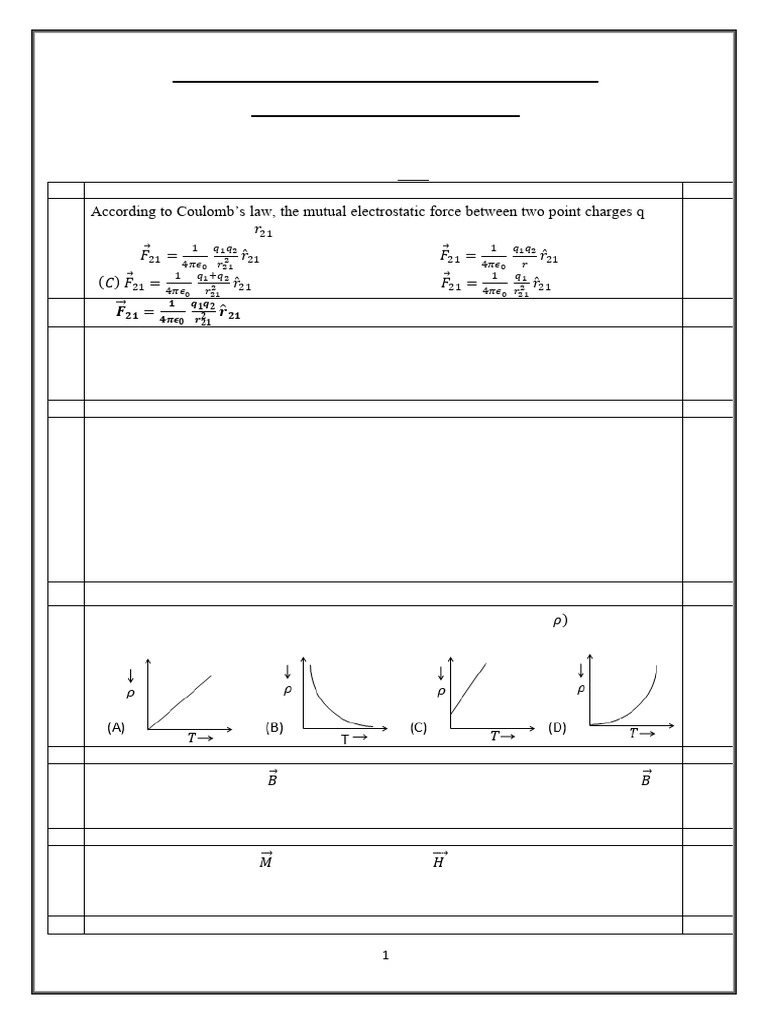33 PHY Prep Scheme of Evaluation 24-25-1 | PDF | Rectifier | Magnetic Field
